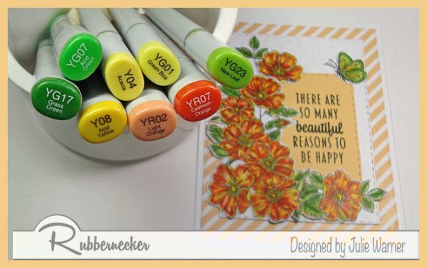 A Sunny Copic Colored Stamped Summer Flower Card - Rubbernecker Blog